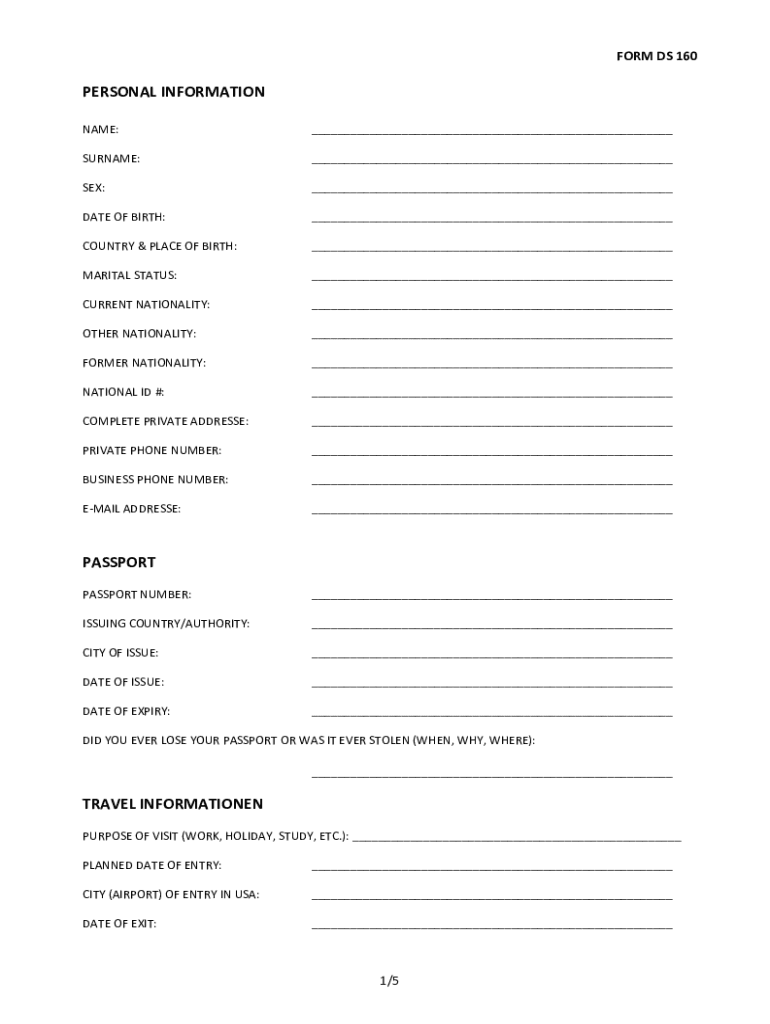 Fillable Online How to fill DS-160 form for US visa: A step-by-step ...