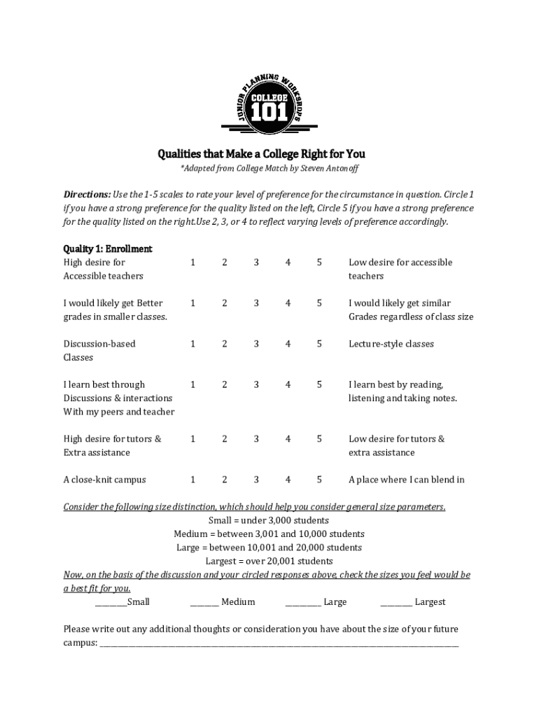 Fillable Online 22-Qualities-That-Will-Make-a-College-Right-for-You ...