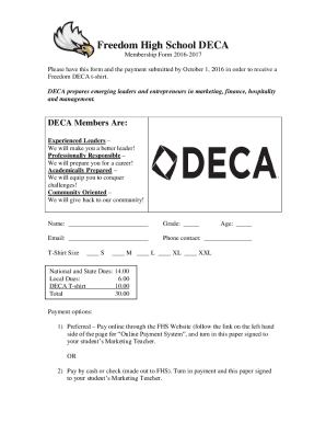 Fillable Online Bring DECA to Your High SchoolDECA Inc. Fax Email Print ...