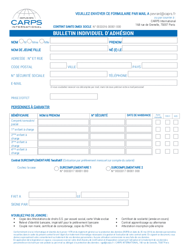 Remplissable En Ligne APPLICATION FORM - Paris Fax Email Imprimer - pdfFiller