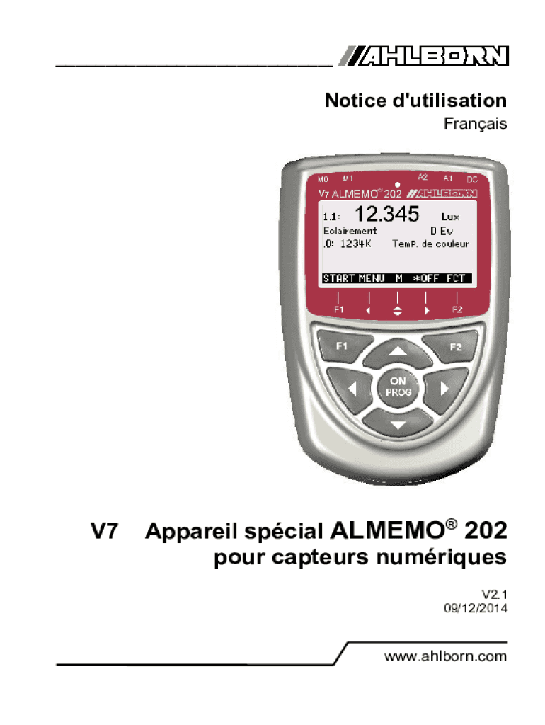 Remplissable En Ligne V7 Appareil spcial ALMEMO 202 pour capteurs ...