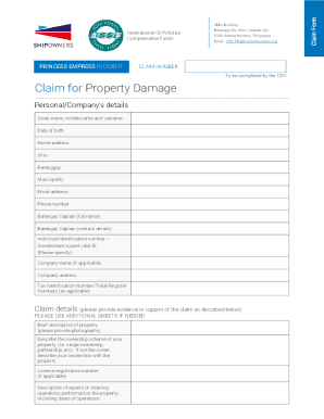 Fillable Online 2. PROPERTY DAMAGE claim form PRINCESS ...