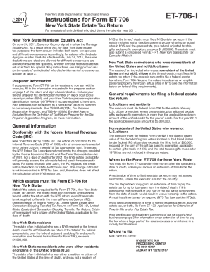 Fillable Online Instructions for Form ET-706, New York State Estate ...