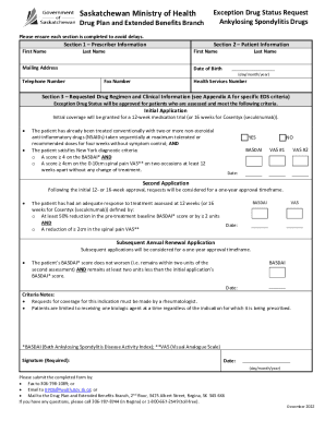 Fillable Online APPENDIX A EXCEPTION DRUG STATUS PROGRAM ... Fax Email ...