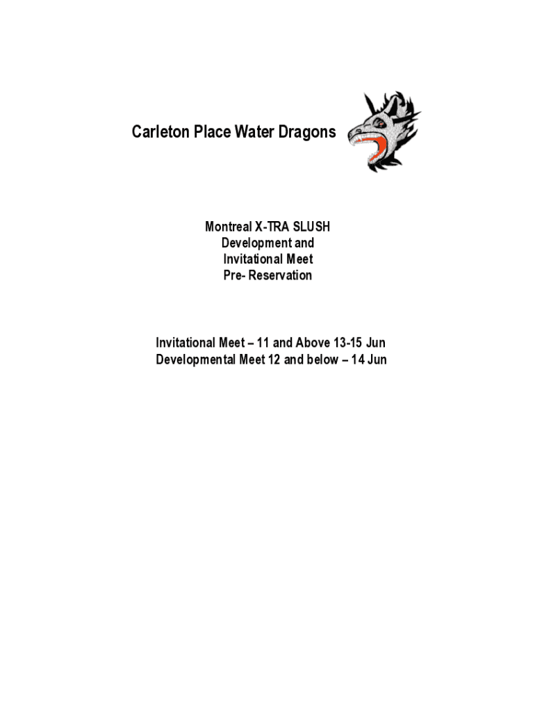 Fillable Online Carleton Place Water Dragons Fax Email Print - pdfFiller