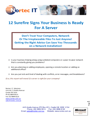 Fillable Online 12 Surefire Signs Your Business Is Ready For A Server ...