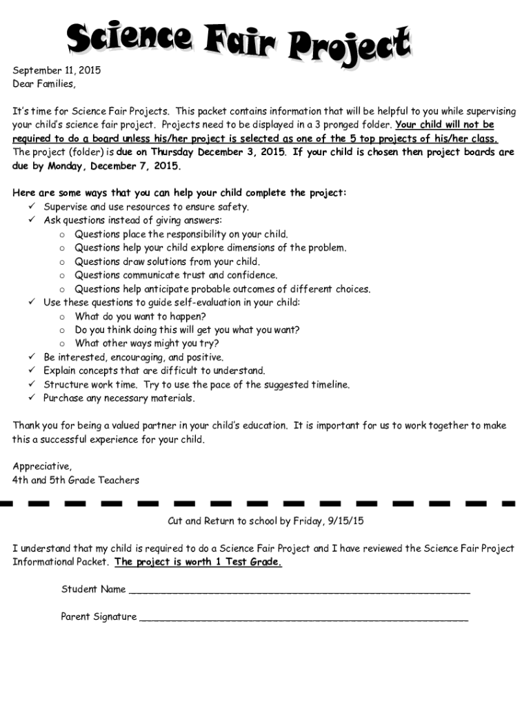 Fillable Online Science Fair Guide - RESOURCES FOR TEACHERS Fax Email ...