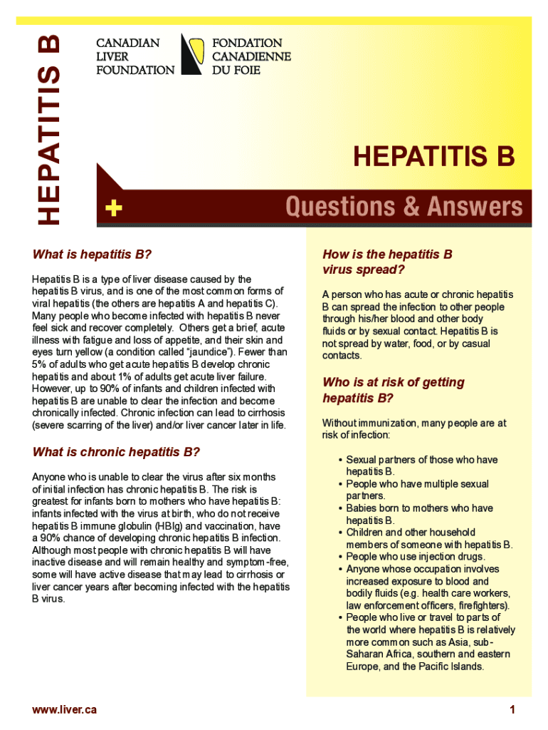 Fillable Online Basic Questions and Answers About Hepatitis B Fax Email ...