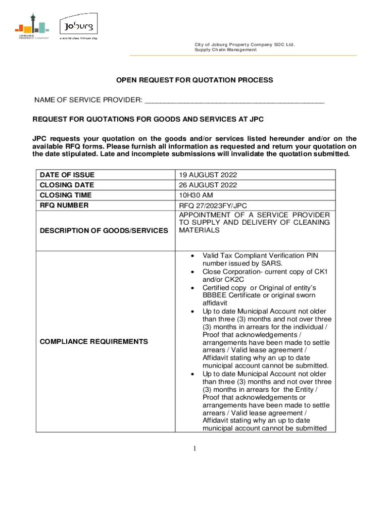 Fillable Online jhbproperty co Tenders and quotations for erwat - Caleb ...
