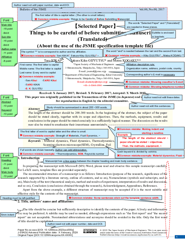 Fillable Online JSME Journal Template Fax Email Print - pdfFiller