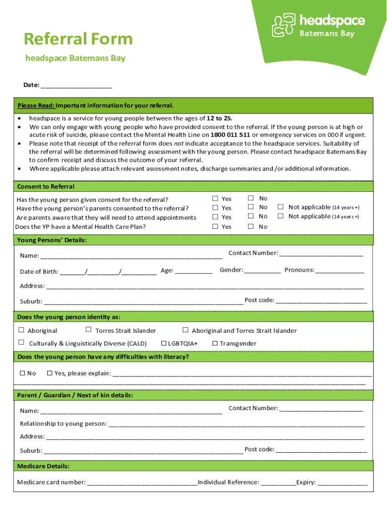 Fillable Online Labor unveils $40 million boost to Headspace as teen ...