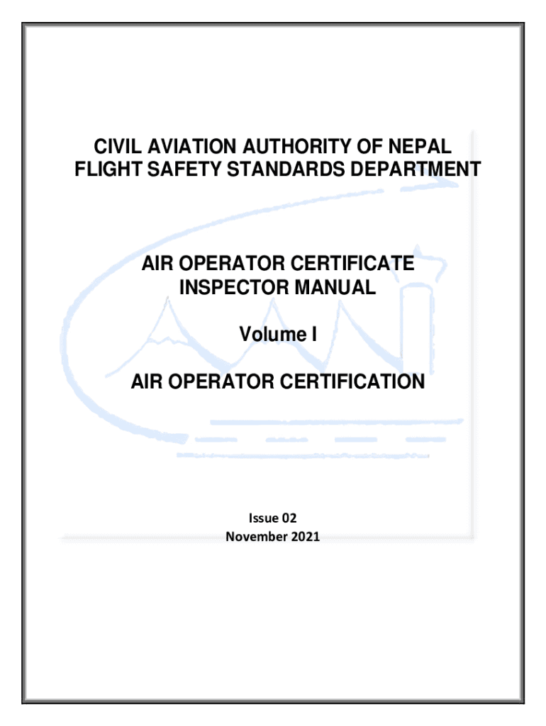 Fillable Online Air Operators Certificate Process Manual Fax Email ...
