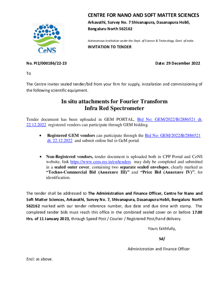 Fillable Online cens res Centre for Nano and Soft Matter Sciences ...