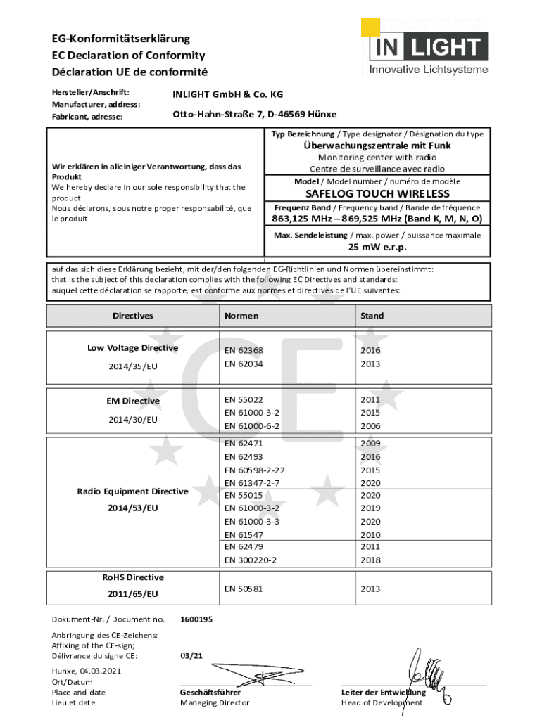 Fillable Online safelog touch wireless Fax Email Print - pdfFiller