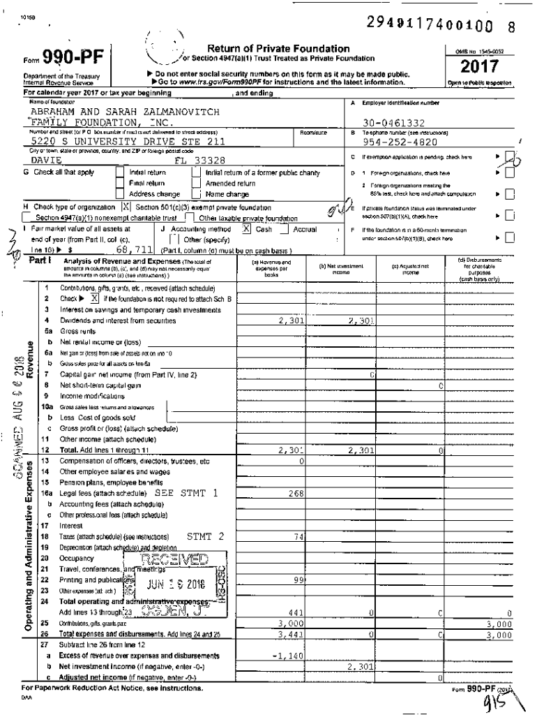 Fillable Online /or Section 4947(a)(1) Trust Treated as Private ...