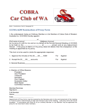 Fillable Online CCCWA Nomination of Proxy Form.docx Fax Email Print - pdfFiller