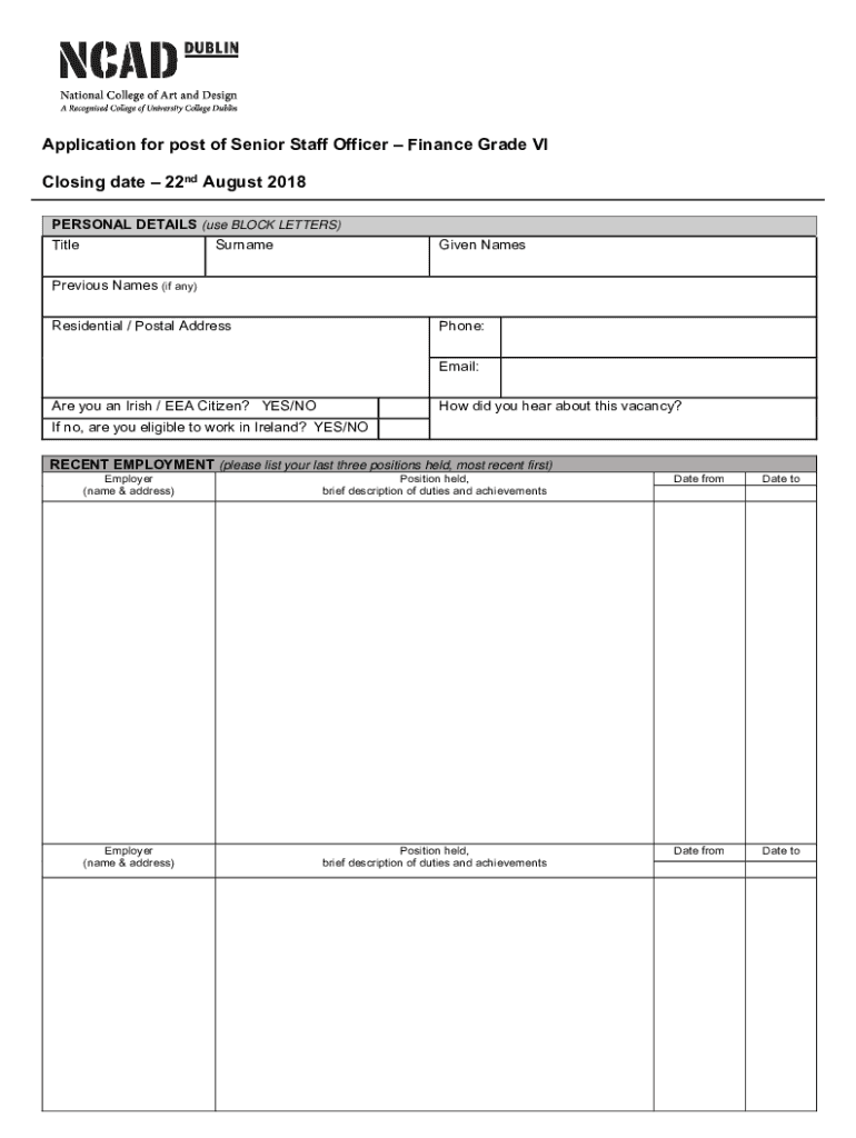 Fillable Online Application Form - NCAD Finance Grade 6 (1) Fax Email ...