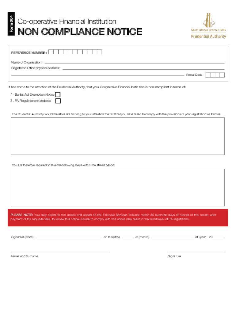 Fillable Online 04 PA Form 004 Non Compliance Notice. Fax Email Print ...
