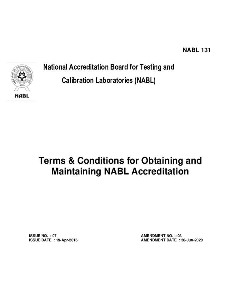Fillable Online NABL asks testing labs to comply with newly released ...