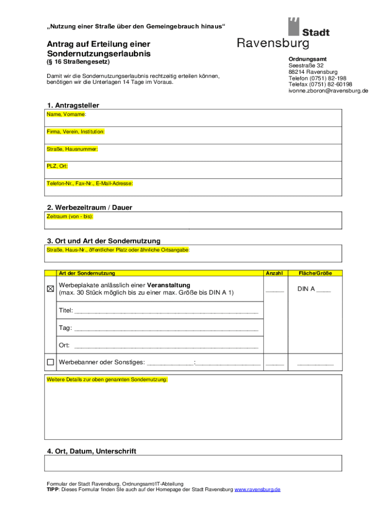 Ausfüllbar Online Ordnungsamt Antrag auf Erteilung einer unbefristeten ... Fax Email Drucken ...
