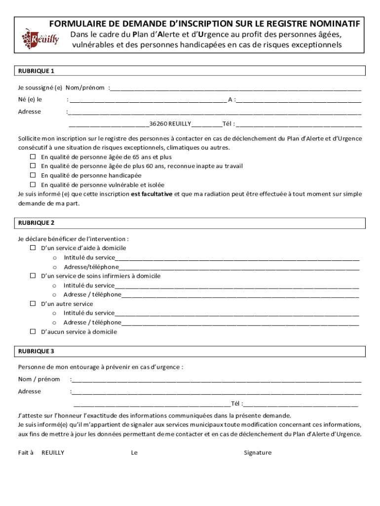 Remplissable En Ligne Inscription sur le registre nominatif dans le cadre du Plan d' ... Fax ...