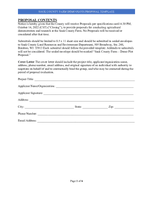 Fillable Online sauk county farm demo plots proposal template Fax Email ...