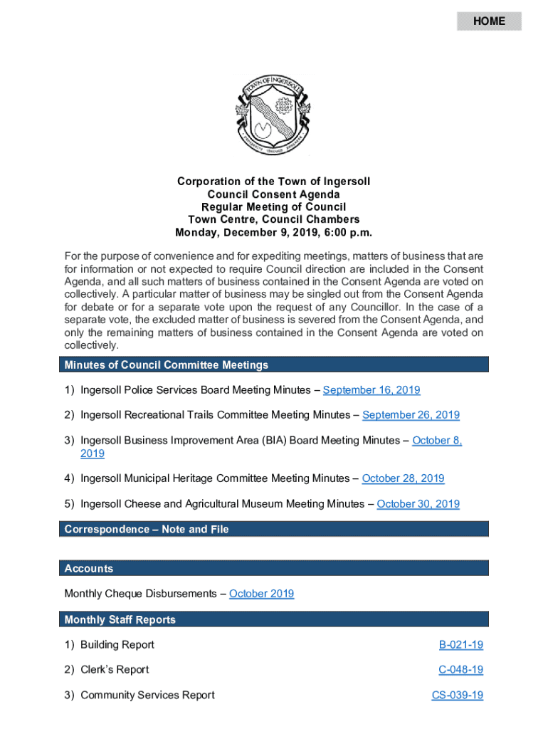 Fillable Online for information or not expected to require Council ...