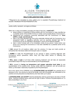 Fillable Online health declaration form - covid-19 Fax Email Print ...