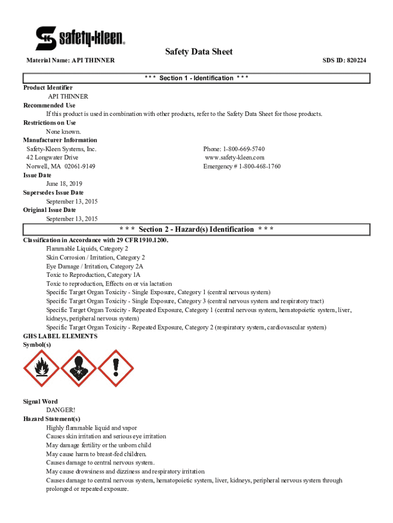Fillable Online Paint Thinner MATERIAL SAFETY DATA SHEET Fax Email ...
