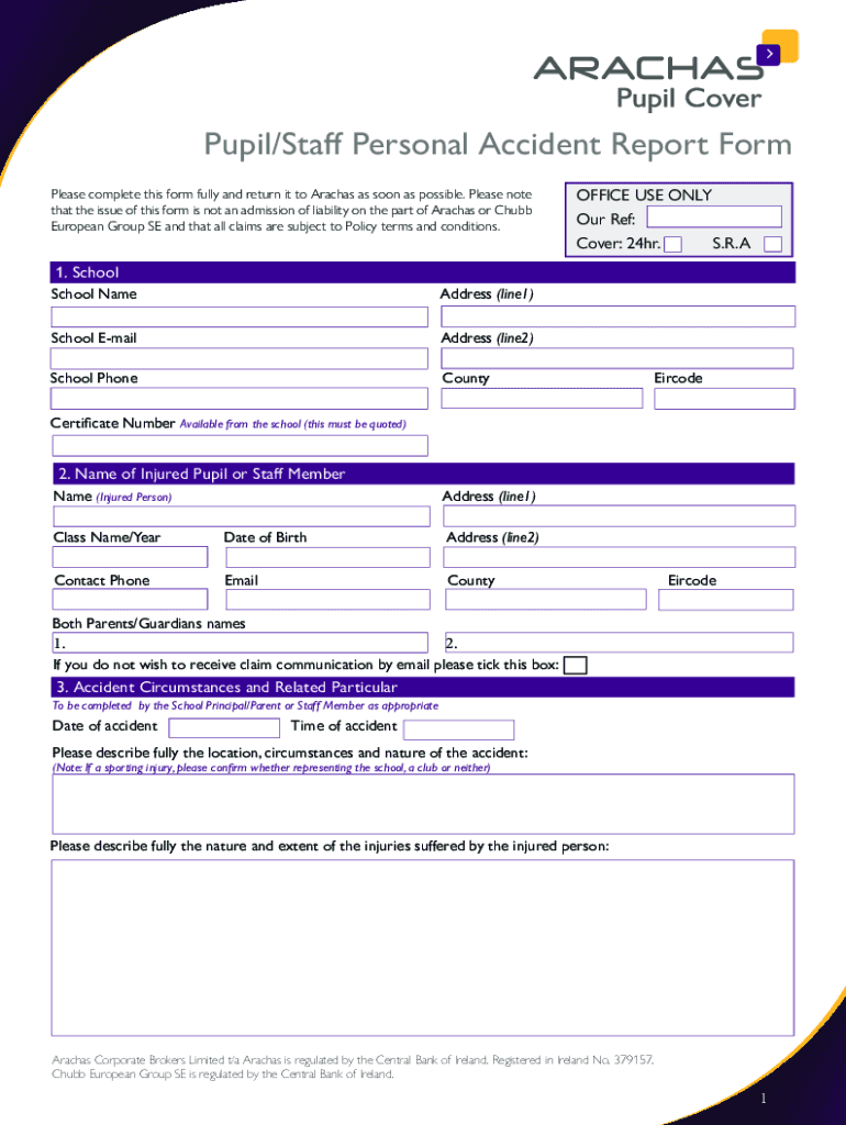 Fillable Online Fillable Online allianz Pupil Personal Accident Report Form Fax Email Print ...