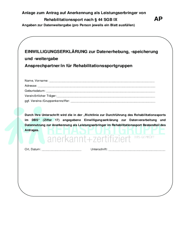Ausfüllbar Online antrag auf anerkennung als leistungserbringer an von ...