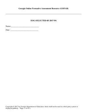 Fillable Online Georgia Online Formative Assessment Resource (GOFAR ...