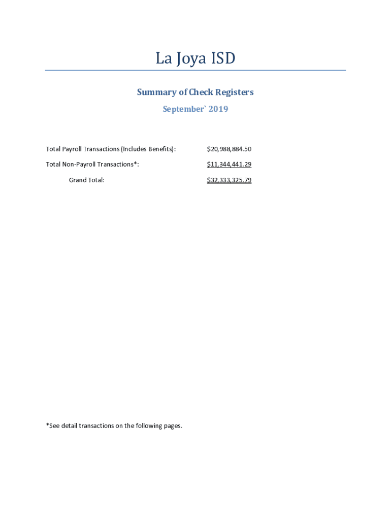 Fillable Online Summary of Check Registers Fax Email Print - pdfFiller