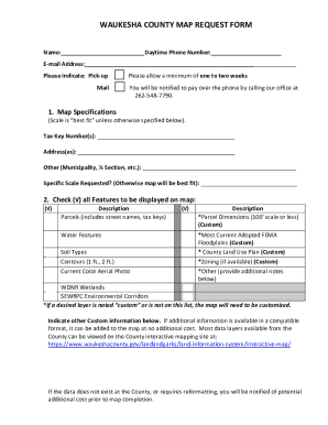 Fillable Online WAUKESHA COUNTY MAP REQUEST FORM Fax Email Print ...