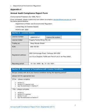 Fillable Online Appendix 4 Annual Audit Compliance Report Form Fax ...