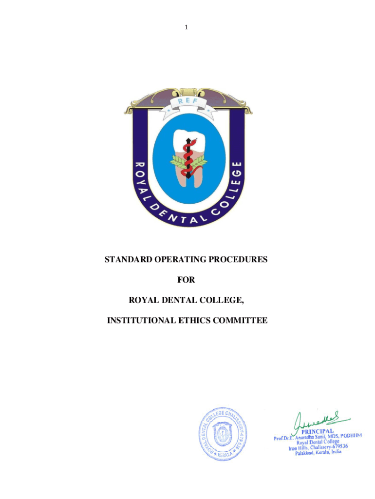 Fillable Online Standard Operating Procedures of Ethics Committee Fax Email Print - pdfFiller