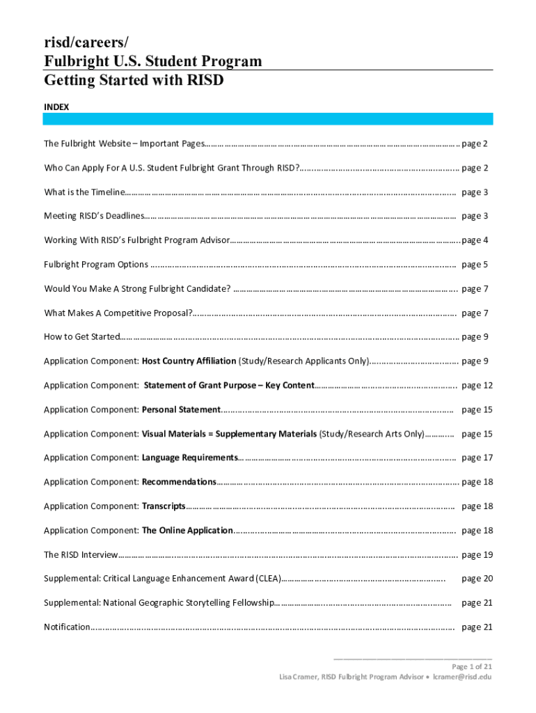 Fillable Online Fulbright U.S. Student Program Getting Started with ...