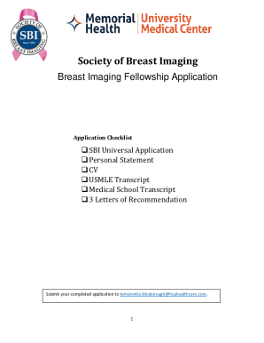 Fillable Online Society of Breast Imaging Fellowship Application. Form Fax Email Print - pdfFiller