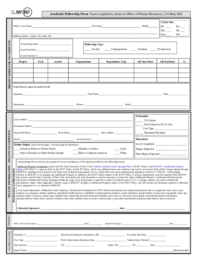 Fillable Online Forms for Current CSO Fellows Fax Email Print - pdfFiller