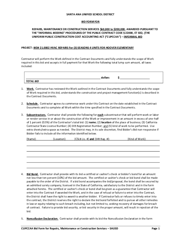 Fillable Online CUPCCAA Notice Inviting Bids Fax Email Print - pdfFiller