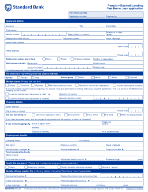 Fillable Online Pension-Backed Lending - Plus Home Loan application Fax ...