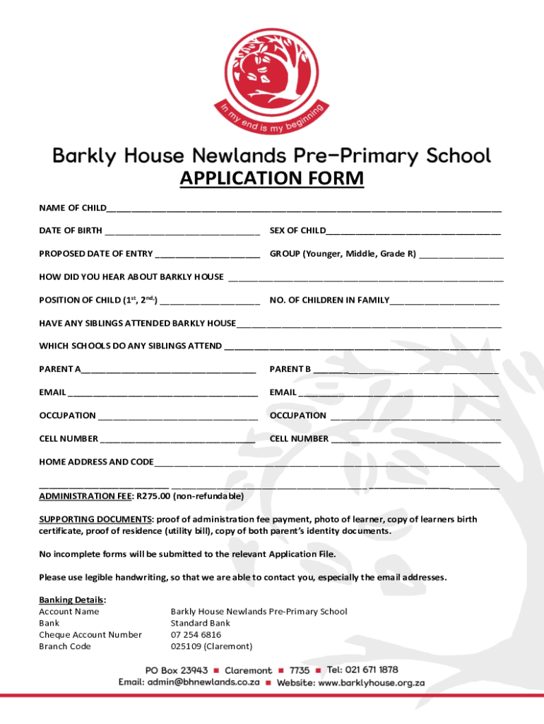 Fillable Online PROPOSED DATE OF ENTRY GROUP (Younger, Middle, Grade R ...