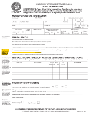 Fillable Online Member Information Forms Fax Email Print - pdfFiller