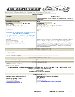 Fillable Online TENDER DOCUMENT TENDER NO GRDM/45/21-22 22 JULY ... Fax ...