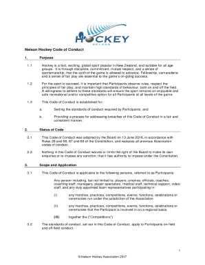 Fillable Online Codes of Conduct and Disciplinary Procedures Fax Email ...