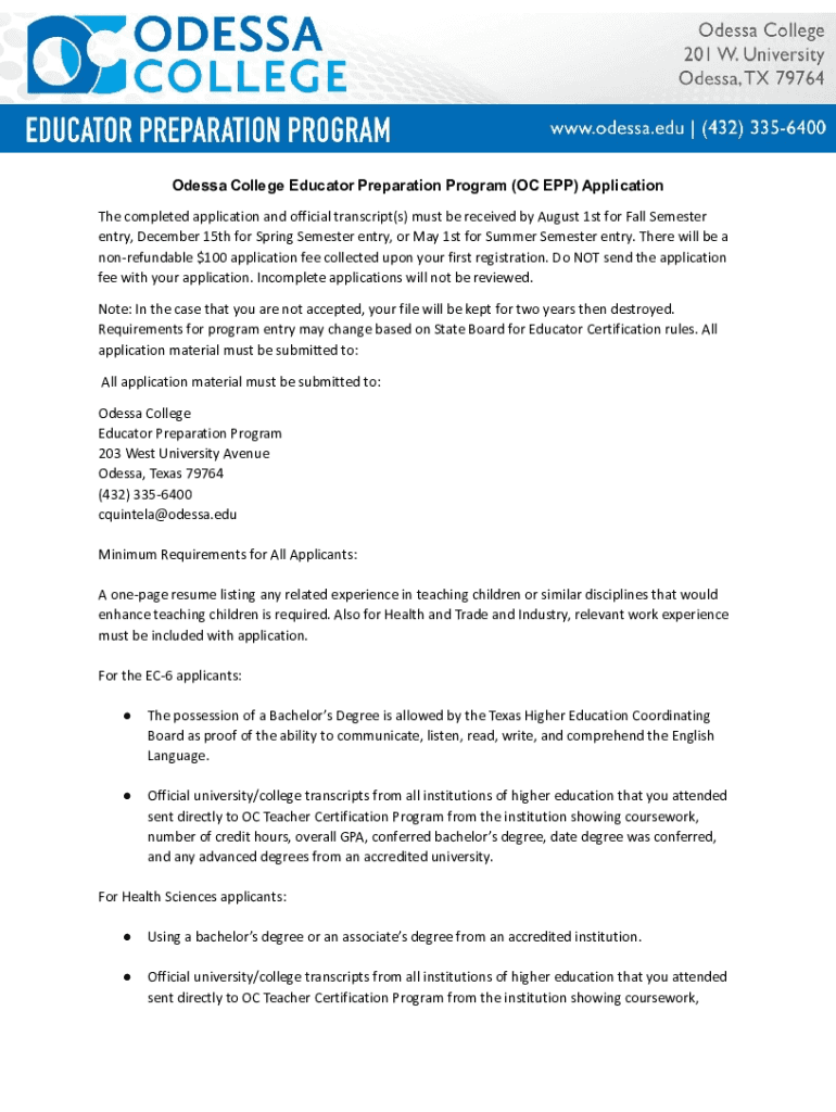Fillable Online OC EPP Program Application.docx Fax Email Print - pdfFiller