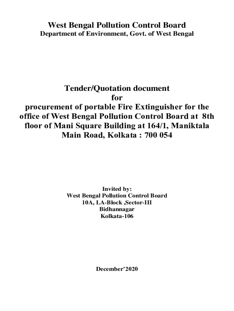 Fillable Online quotation notice west bengal pollution control board ...