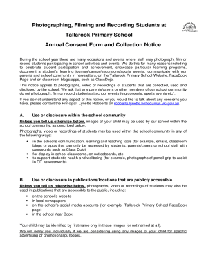 Fillable Online TPS Annual Consent Form - Photographing filming and ...