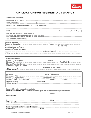 Fillable Online Tenant's Application for Dispute Resolution Current ... Fax Email Print - pdfFiller