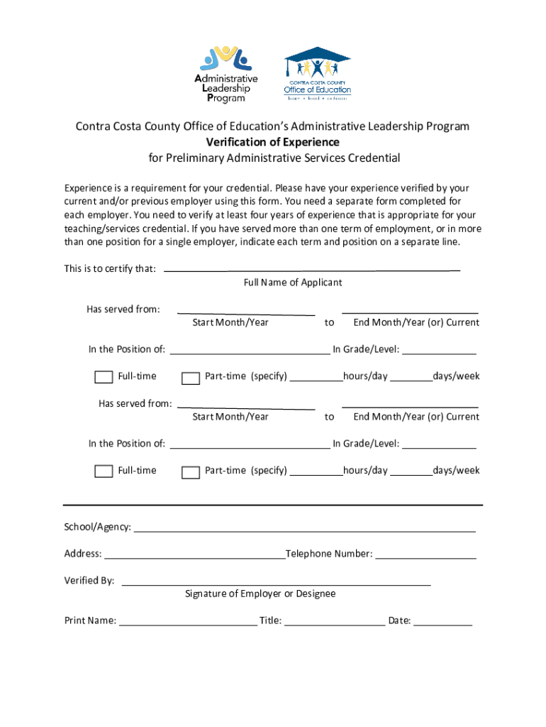 Fillable Online Preliminary Administrative Services Credential ...